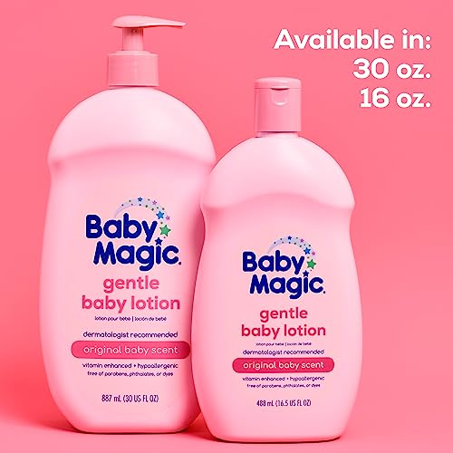 Baby Magic Gentle Baby Lotion | 16.5 Fl Oz (Pack of 6) | Vitamins & Aloe, Pink (705544), Original Baby Scent