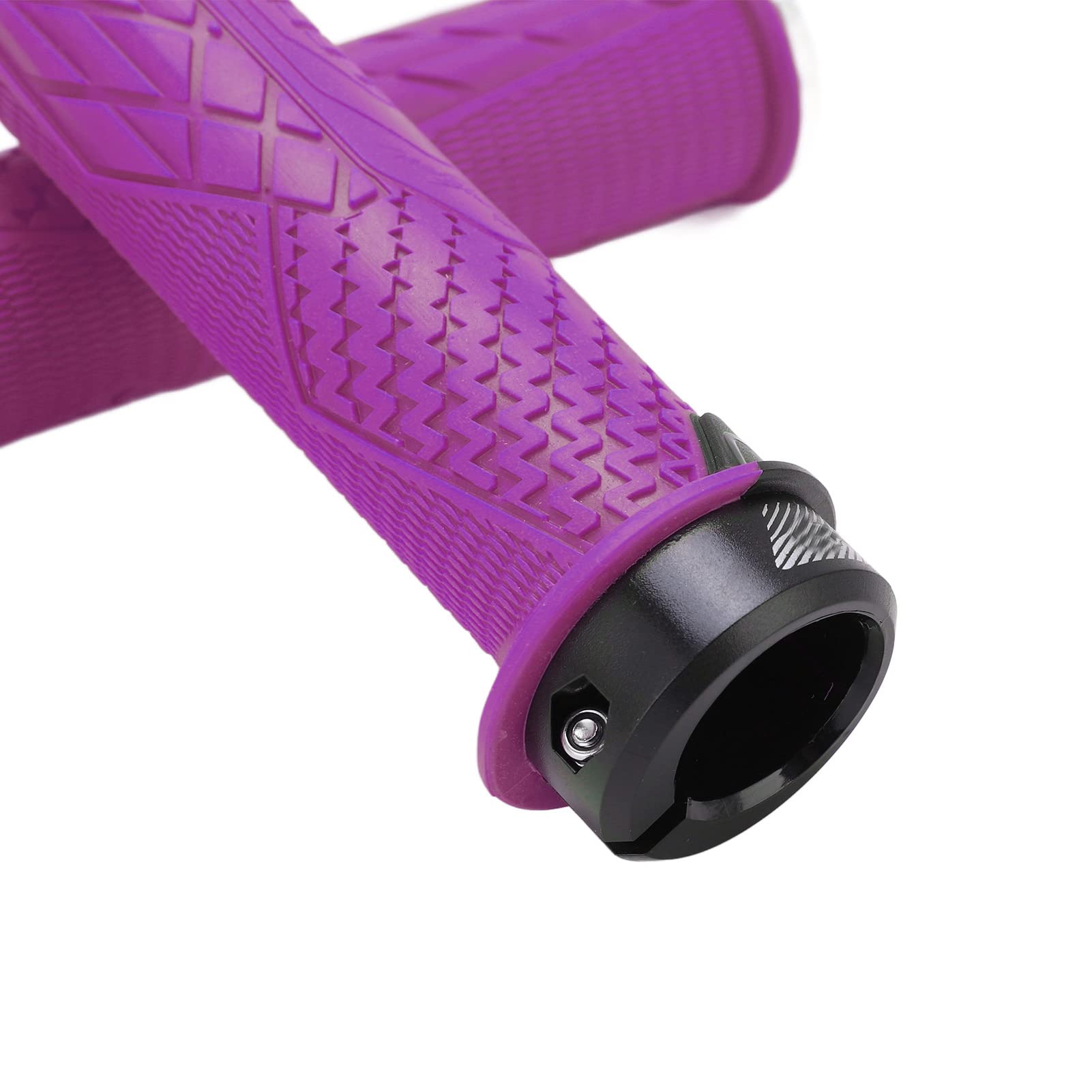 2PCS Bike Handle Grips TPR Rubber Ergonomic Lightweight Bike Lock Grip Replacement Parts Cycling Accessory (Purple)