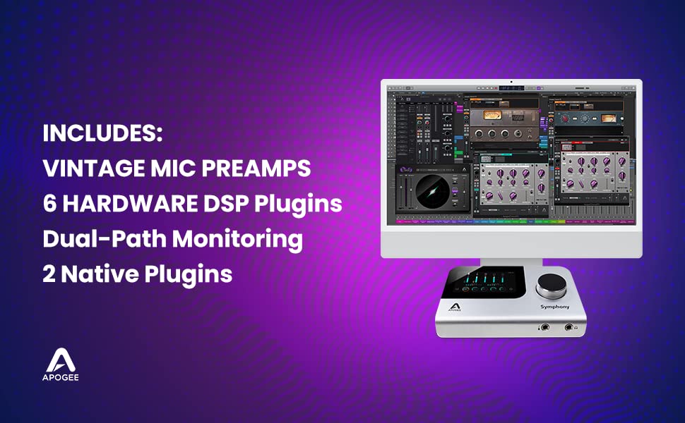 Apogee Symphony Desktop - Pro Audio Interface with Touch-Screen Display, Headphone Amp with Phantom Power for Recording, Live-Stream & Podcast, works with Mac, PC, iPhone, and iPad