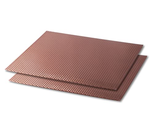 Heat Resistant, Non-Slip, Metal Counter / Table Protector Mat, Large - 14" x 17" - 2 Pack - Copper Color