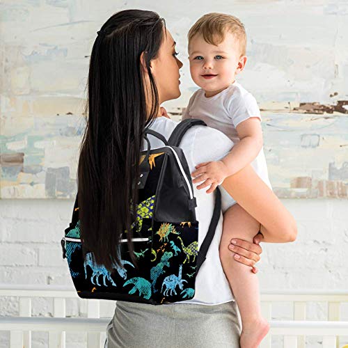 Dino Dinosaur Boys Pattern Diaper Tote Bags Mummy Backpack Large Capacity Nappy Bag Nursing Traveling Bag for Baby Care