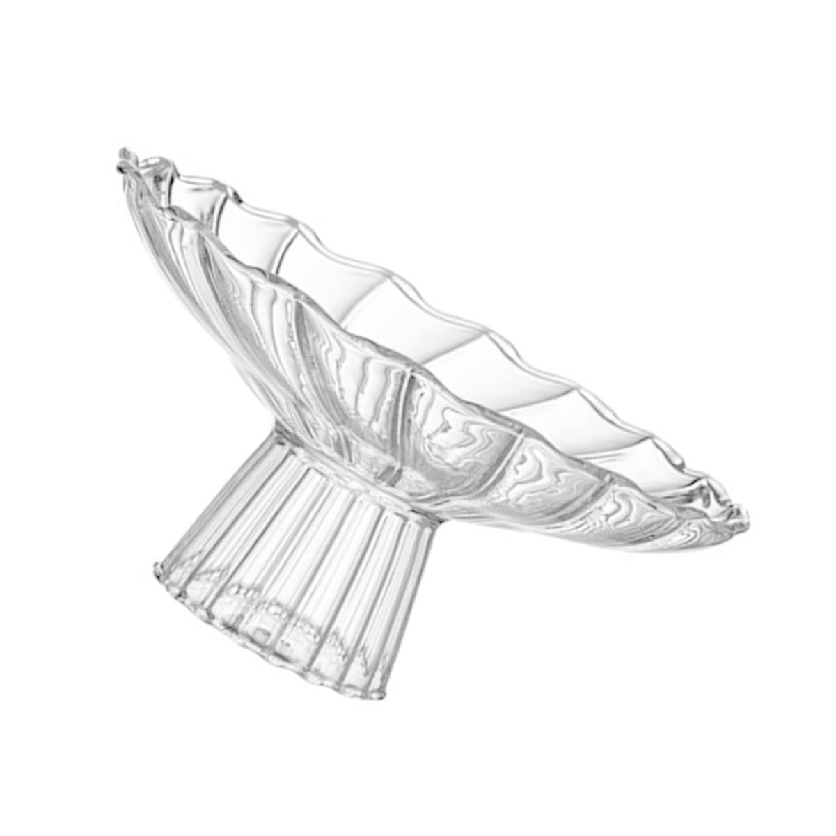 2pcs Crystal Fruit Plate Set Footed Fruit Bowl Glass Dessert Dome Lids Glass Dessert Dish Food Server Display Stand Cupcake Containers Round Dessert Plate High Borosilicate Glass