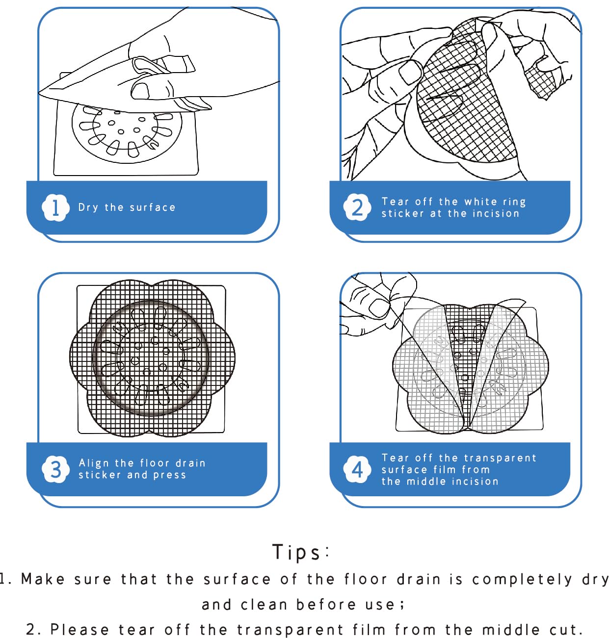 25pcs Disposable Drain Covers Mesh Stickers,Shower Hair Catchers Sink Strainers,Protector for Bathroom,Tub,Flat,Sinks,Strainer,Bath 4 inch HeipokLife