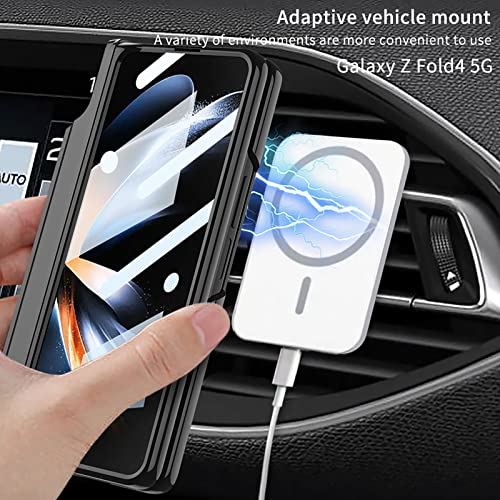 BRAND SET Galaxy Z Fold 4 Case, Galaxy Z Fold 4 Case with Wireless Charging, Full Body Cover Hard PC Ultra-Thin Anti-Scratches Shockproof Protective Phone Case for Samsung Fold 4(Blue)