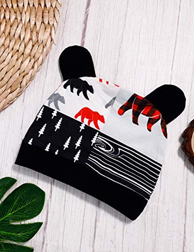 HKALL Newborn Infant Baby Boy Girls Clothes Fall Outfits Baby Bear Romper Long Pants Hat 3PCS Christmas Bodysuit Set
