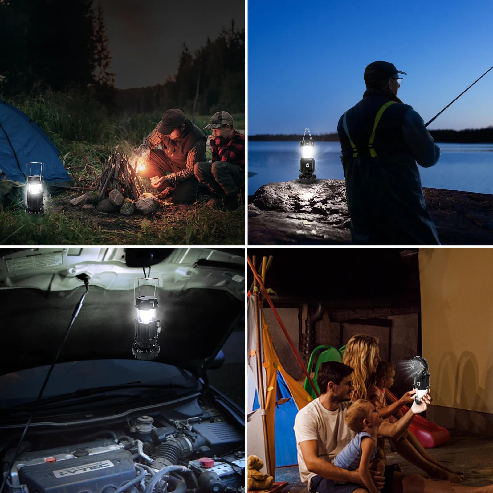 2024 Upgrade Solar Powered Camping Lantern with Fan - Stay Cool and Well-lit During Outdoor Adventures with This Versatile Lantern Featuring a Built-in Fan for Added Comfort.