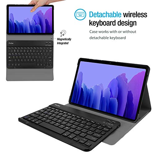 ProCase Galaxy Tab A7 10.4 Inch Keyboard Case (SM-T500 T503 T505 T507), Protective Cover Case with Detachable Wireless Keyboard for Galaxy Tab A7 10.4" 2020 –Black