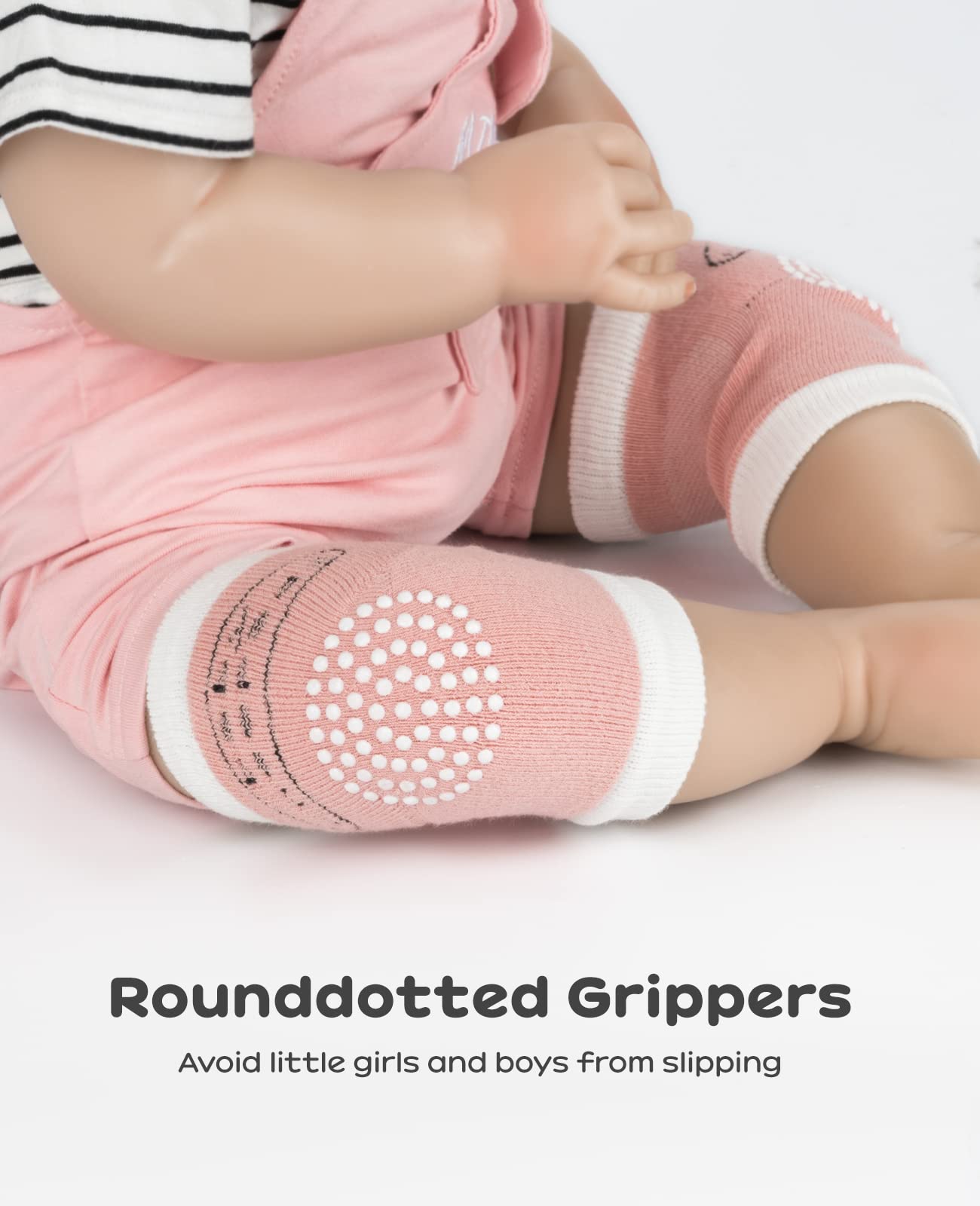 BOSONER Baby Crawling Anti-Slip Knee Pads,Unisex Baby Toddlers Kneepads Leg Warmer 5 Pairs…