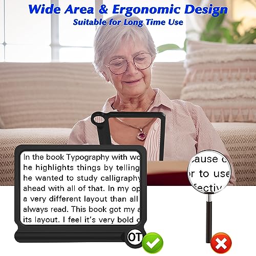 30X 5X Magnifying Glass for Reading, Large and Lightweight Magnifier Provide Full Book Page Viewing Area Perfect Handheld Magnifier for Reading Small Prints and Low Vision