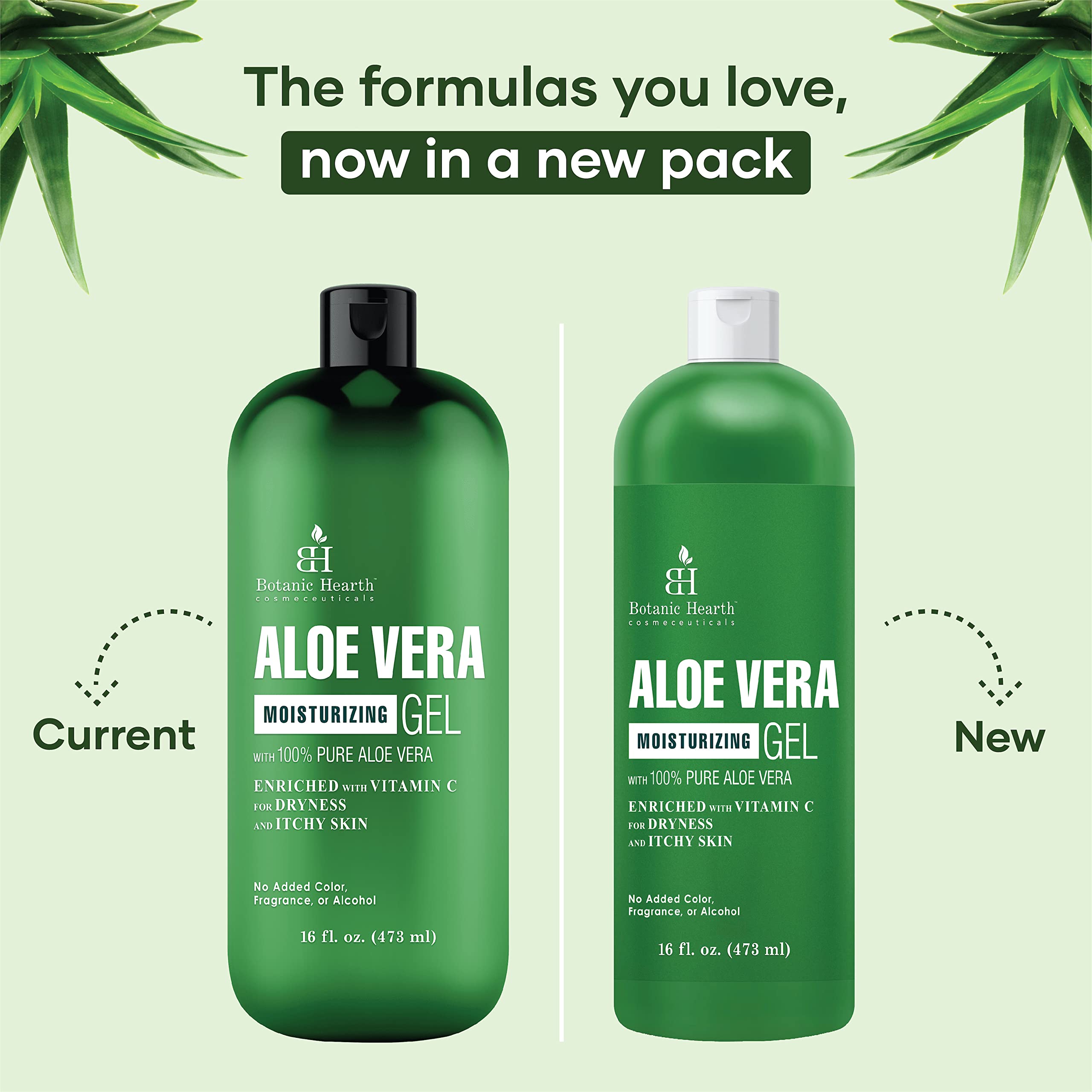 Botanic Soothing Hearth Aloe Vera LIQUID Gel - From 100% Pure and Natural Cold Pressed Aloe Vera, 16 fl oz