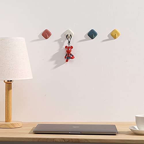 NovaHome Adhesive Wall Hooks for Hanging Decorative Plastic Hooks Heavy Duty (11 lbs/5kg) Towel Hooks Coat Hooks for Wall Key Hook Hanging for Kitchen Shower Door Home Improvement 4 Pack
