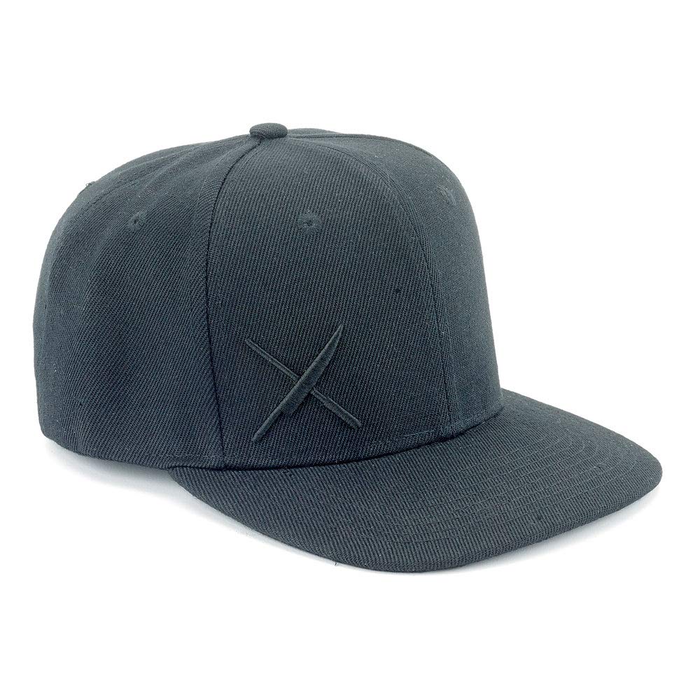 Mercer Culinary Unisex Adult Raised Black Logo Cap, Black W/Small Black Logo
