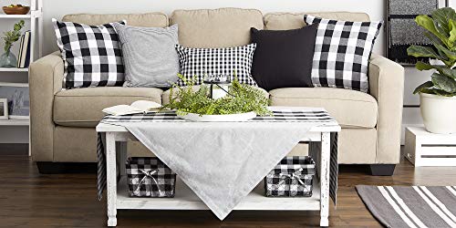 DII 100% Cotton Buffalo Check Pillow Cover Set, Black, 20x20, 2 Piece