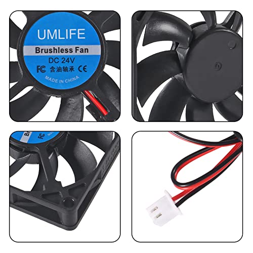 2PCS DC Coolng Fan 80x80x15mm 80mm 24V Dual Ball Bearing Brushless Case Cooler Fans for 3D Printer PC CPU Computer Case Fan Cooler