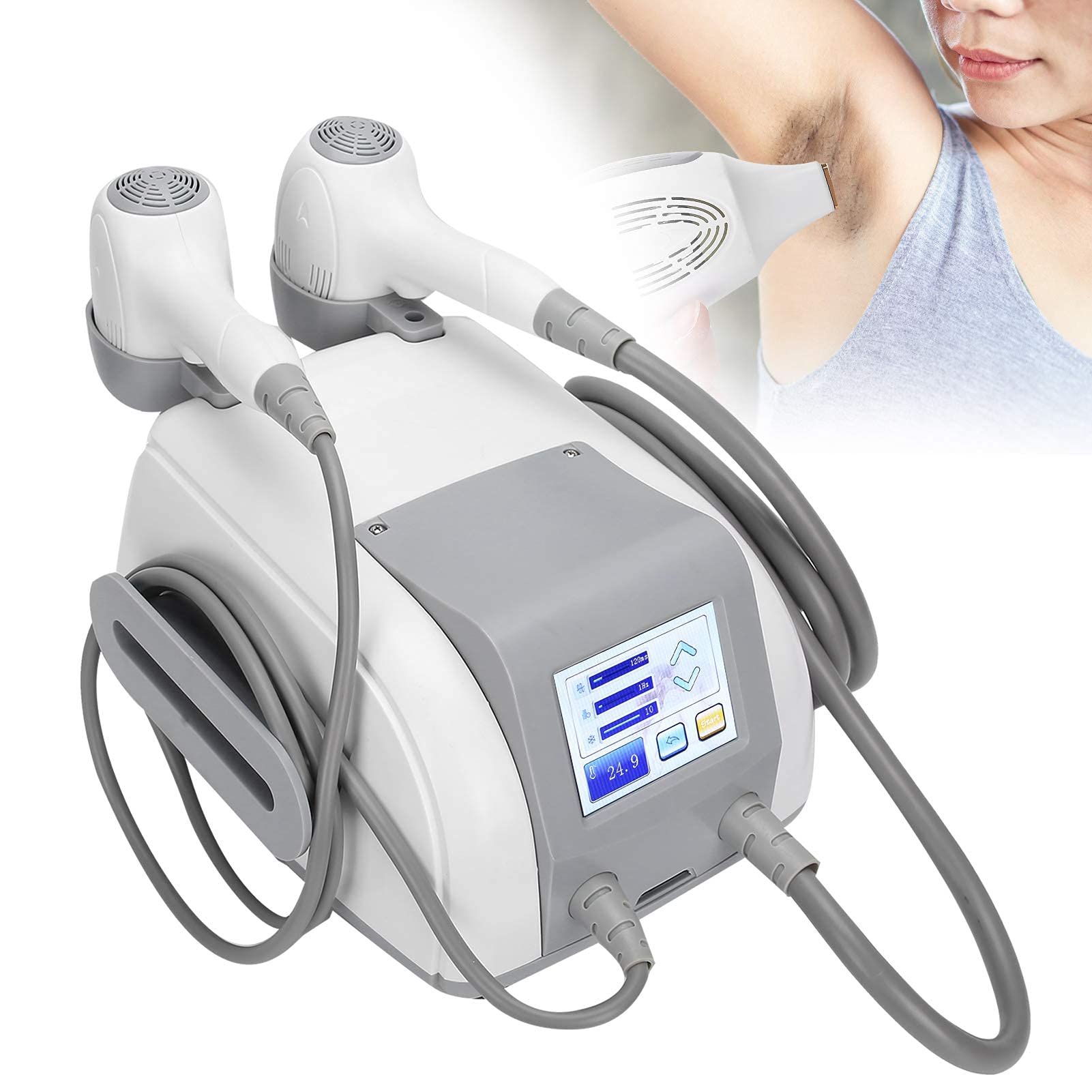 Hair Removal Machine, 808 Semi-Conductor Laser Hair Removal Machine Mini Portable Ice Compress Depilation Instrument(US)