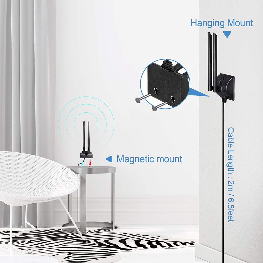 Bingfu 4G LTE Antenna 6dBi Magnetic Base MIMO TS9 Antenna Compatible with Verizon AT&T T-Mobile Sprint 4G LTE Mobile Hotspot MiFi Router Cellular Mobile Broadband Modem USB Modem Dongle Adapter