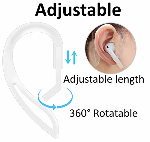 Adjustable Ear Hooks Compatible with AirPods Pro 2 2022 Release [ Anti-Slip ], 360 Degree Rotation Adjustment Earhooks Sport Holder Wings Compatible with AirPods 3 2 1 & Pro 4 Pairs Translucent