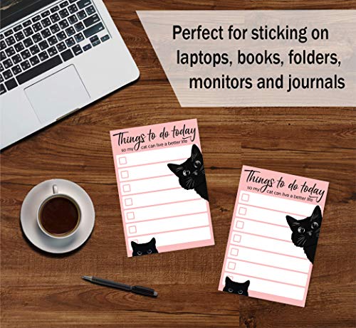 Funny Cat Small to Do List Sticky Notes | Things to Do Today So My Cat Can Live a Better Life | Black Cat Humor Notebook Notepad Note Card for Cat Lover Gift| 50 Pages 4x6" by DAILY RITMO