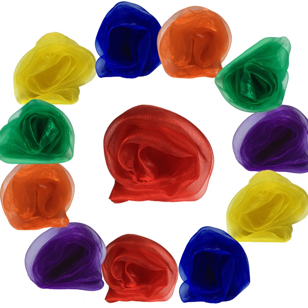 AIVIAI Dance Scarves Music Scarves for Children Movement and Juggling 12pcs