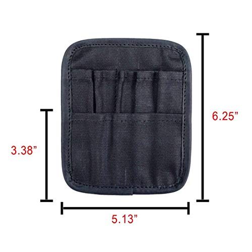 Hide & Drink, Waxed Canvas Belt Marker Pouch, Pocket Organizer, Pen Holder, Stationery Accessories, Handmade Includes 101 Year Warranty (Charcoal Black)