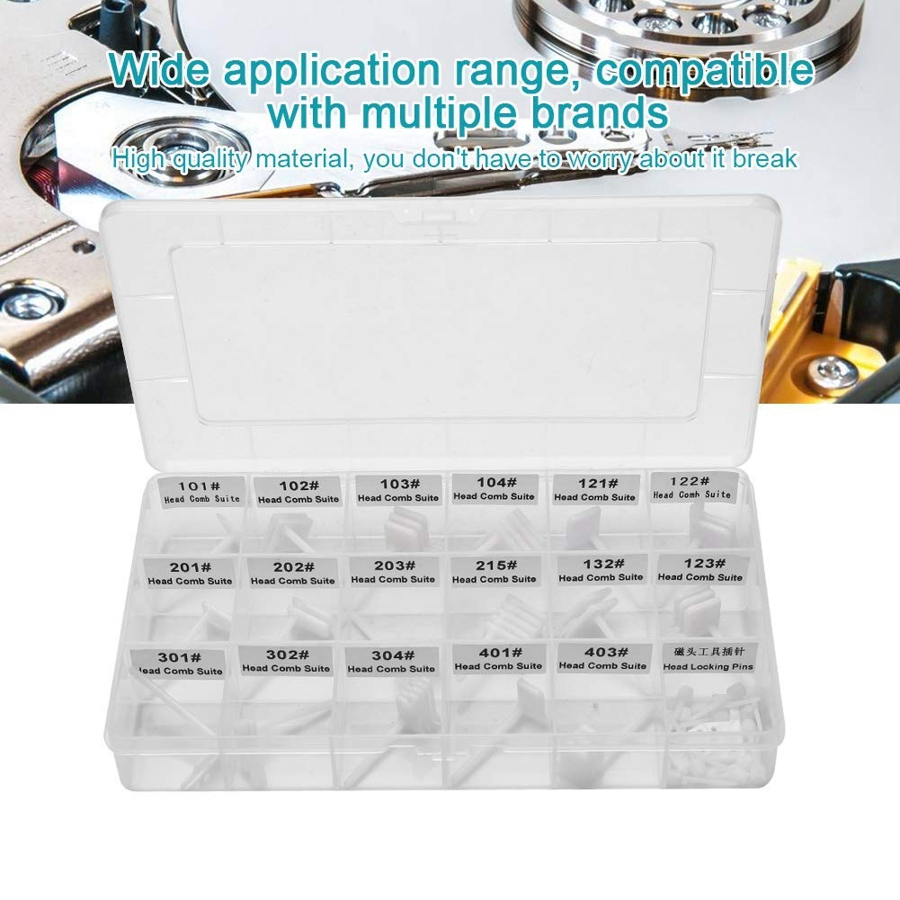 ASHATA Hard Drive Head Replacement Comb, Practical Hard Drive Repair Head Tool Set, Hard Disk Magnetic Head Data Recovery HDD Repair Tool for SAS and SCSI of 2.5" or 3.5"(50Pcs/Kit)