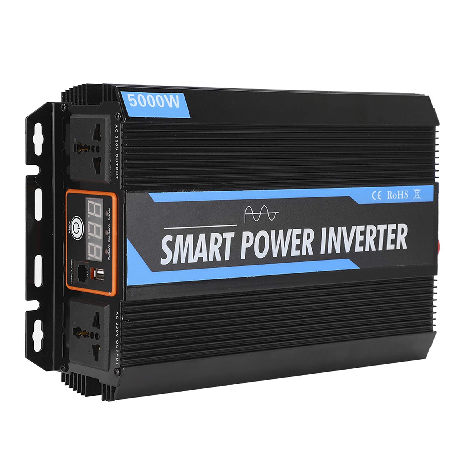 2000W Power Inverter, 5000 Watt Peak, Modified Sine Wave Power Inverter with USB AC Adapter and Remote Switch for Home Car RV Outdoor Emergency, Peak Power 5000W Rated Power 2000W, 12V to 220V