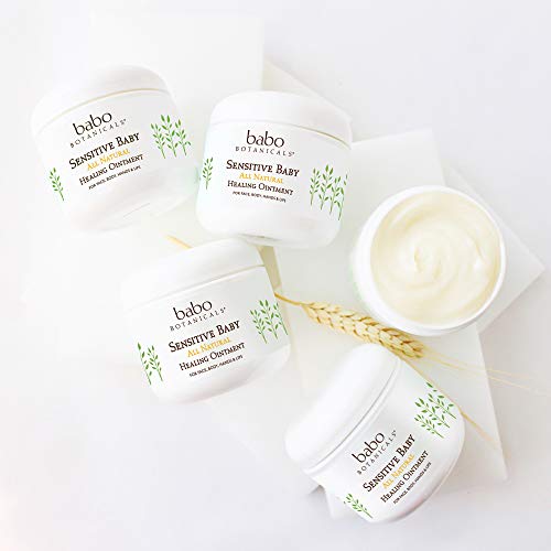 Babo Botanicals 70+% Organic Sensitive Baby All Natural Healing Ointment with Medical Grade Colloidal Oatmeal, Unscented 4 Ounce