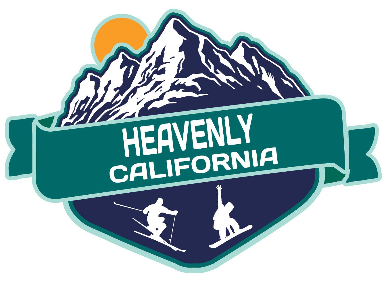 Heavenly California Ski Adventures Souvenir 2 Inch Vinyl Decal Sticker Mountain Design