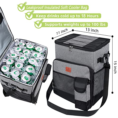 Cooler Bag 60 cans Large Size Collapsible Cooler Insulated Soft Cooler Portable Cooler Bag Large Lunch Cooler for Picnic, Beach, Work, Trip Camping Hiking BBQ Summer Beach Travel Outdoor Activities