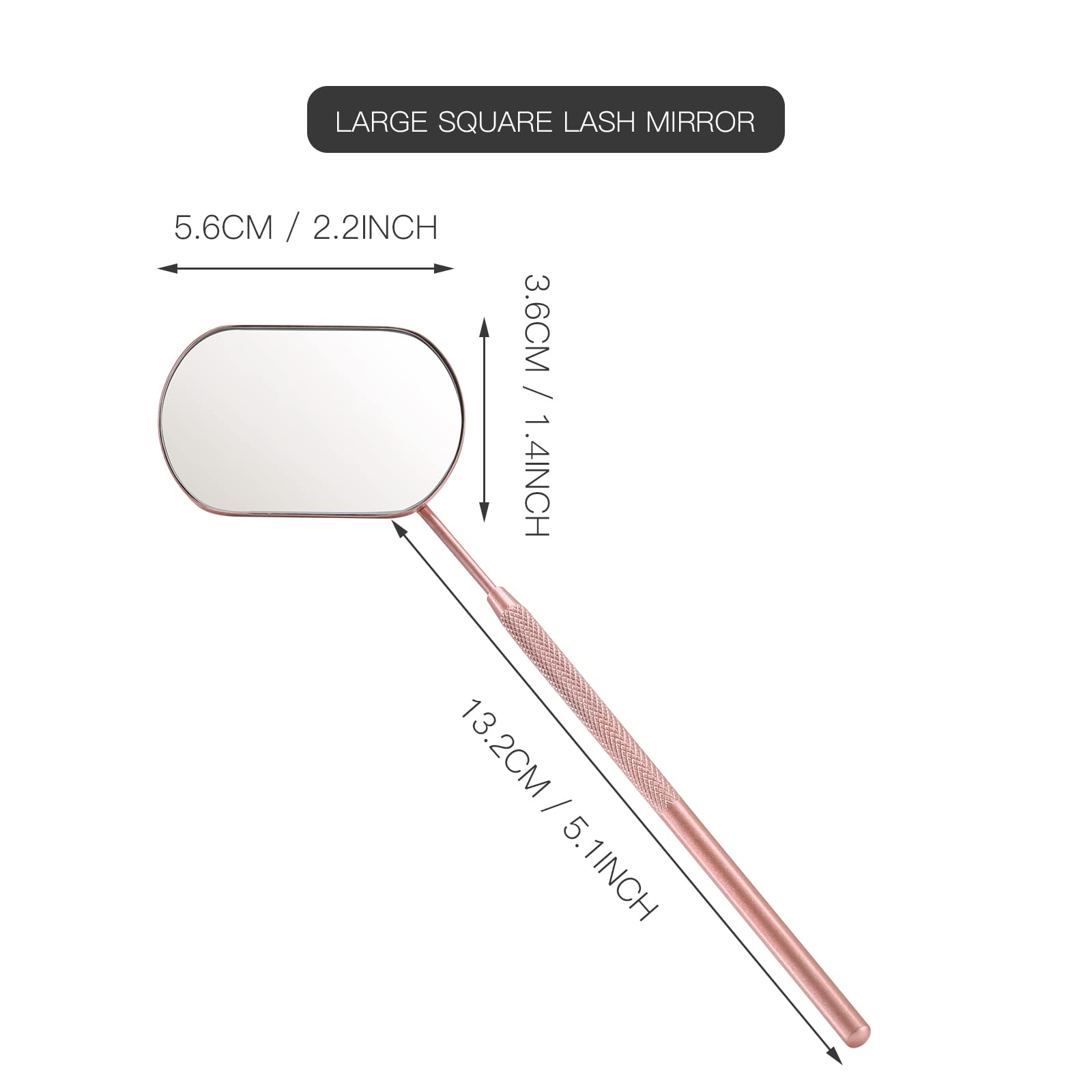 Pretty memory Lash Mirror, 2.2Inches Stainless Steel Makeup Eyelash Mirror, Eyelash Extensions Accessories Supplies, Lash Tech Must Haves (Rose Gold)