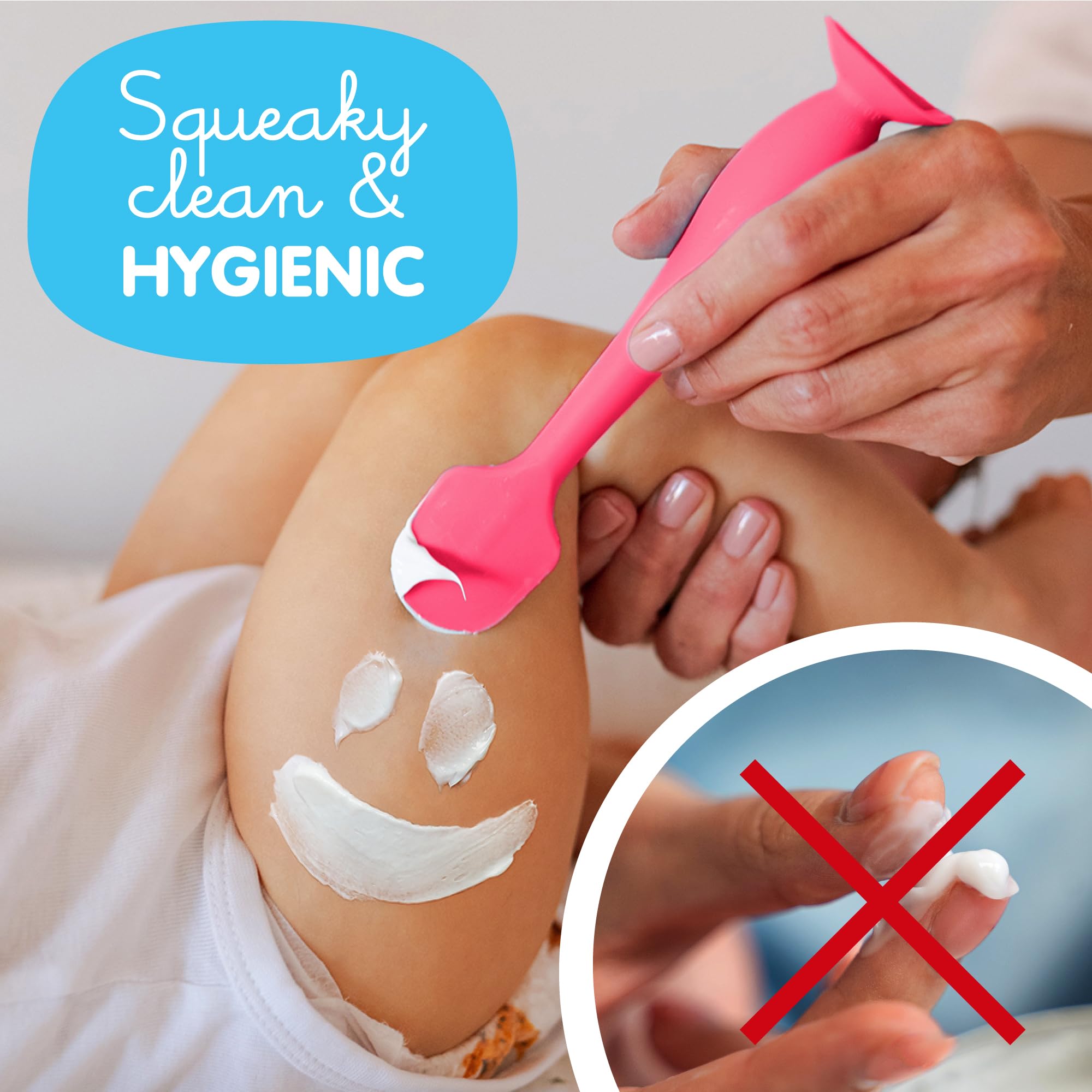 Bumco Baby Bum Brush + Mini Baby Diaper Cream Spatula with Case - BPA-Free Silicone Diaper Spatula with Suction Cup, Wipe-Clean, Mom-Invented Butt Paste Applicator (Pink & Pink)