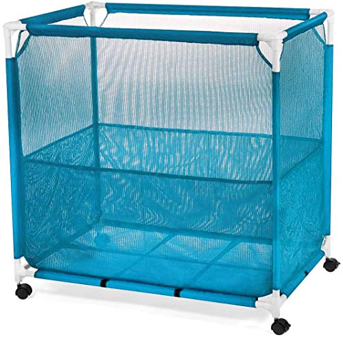 KITLIFE Pool Storage Bin, Pool Toy Storage Cart, Durable UV Resistant Fabric Resists Fading and Cracking, Medium Size 36 x 36 x 24, Bonus Mesh Bag Included Teal