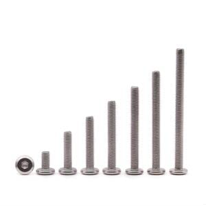 M6 x 10mm (50 PCS) Flat Round Head Socket Cap Screw, 304 Stainless Steel, Bright Finish, Full Thread, Connection Bolts, Furniture Screws 3D Printer Screws