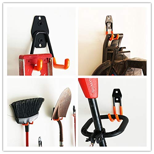 CoolYeah Steel Garage Storage Utility Double Hooks, Heavy Duty for Organizing Power Tools,Large J Hooks (Pack of 6, 5.5 × 3.1 × 4.2 inches)