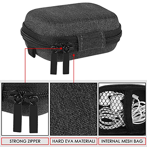 Geekria UltraShell Headphones Case Compatible with JBL Tune 220TWS True Wireless in-Ear Headphone Case, Replacement Hard Shell Travel Carrying Bag with Cable Storage (Grey)