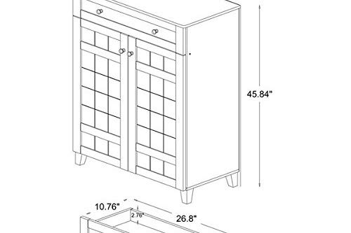 Baxton Studio Glidden Wood Modern Shoe Cabinet, Tall, Dark Brown