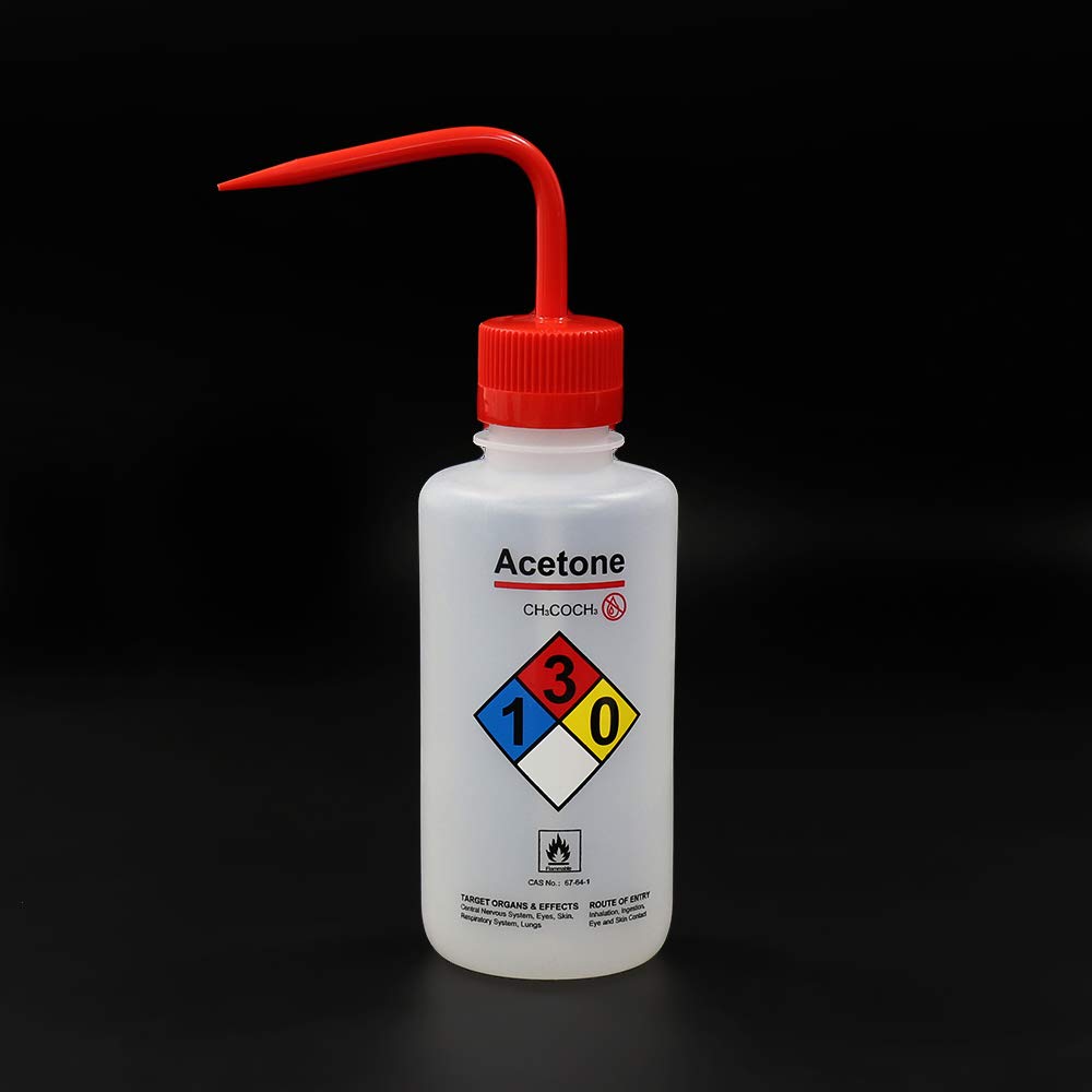 Maccx Acetone Narrow Mouth Wash Bottles, 3pcs of Vol.500ml, LDPE Material, WBA500-003