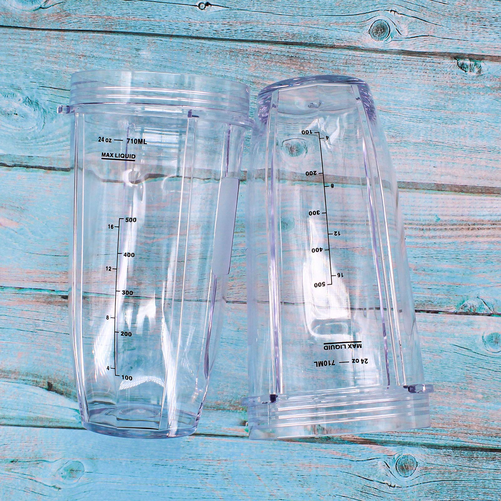 24 oz Cups, Compatible with BL480, BL490, BL640, BL680 for Nutri Ninja Auto IQ Series Blenders (Pack of 2)