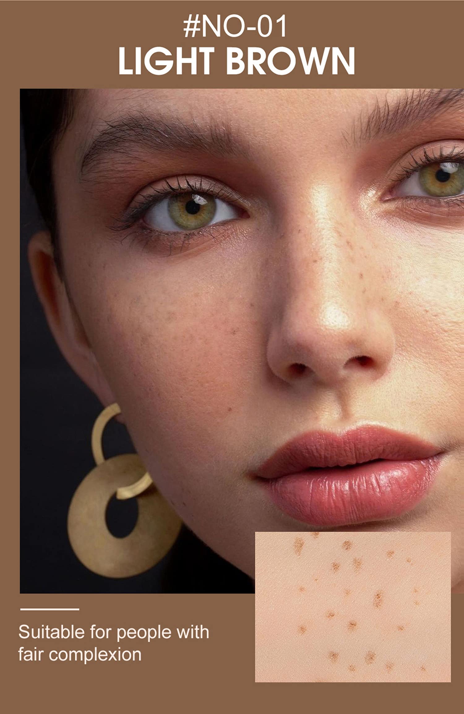 MAEPEOR Freckle Pen Light Brown Natural Freckle Pen Longlasting Waterproof Dot Spot Pen Create Natural Sunkissed Skin (Light Brown)
