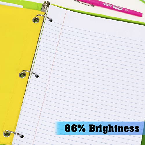 BAZIC Filler Paper Loose Leaf Papers 100 Sheet, College Ruled 3 Hole Punched for Ring Binders, for Office School Student Writing, 1-Pack