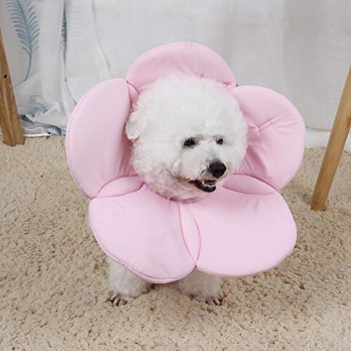 POPETPOP Pet Recovery Collar - Adjustable Dog Cat Cone Collar Soft Elizabethan Protective Collars Dog Cones After Surgery for Cat and Puppy (Pink)