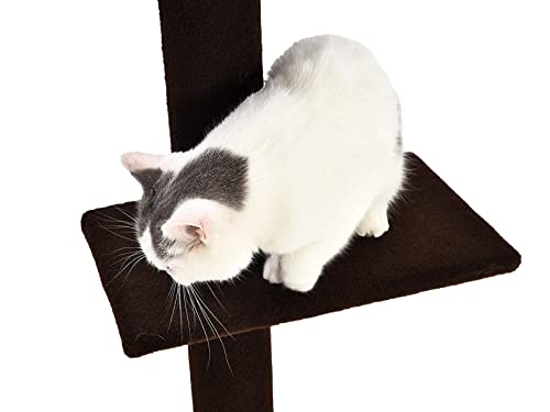 Cat Craft 4-Level Carpeted, Adjustable Floor to Ceiling Climbing & Perch Cat Tree, Extra Large (Fits 7.5-9 Feet Ceiling) Brown