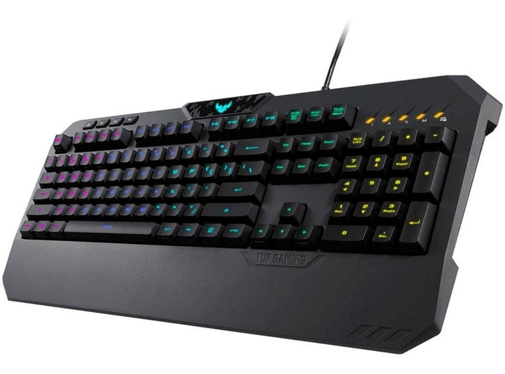 ASUS Mechanical Membrane RGB PC Gaming Keyboard - TUF K5 | Programmable Onboard Memory | Dedicated Media Controls, Aura Sync RGB Lighting | Spill, Sweat & Abrasion Resistant - Highly Durable | Black