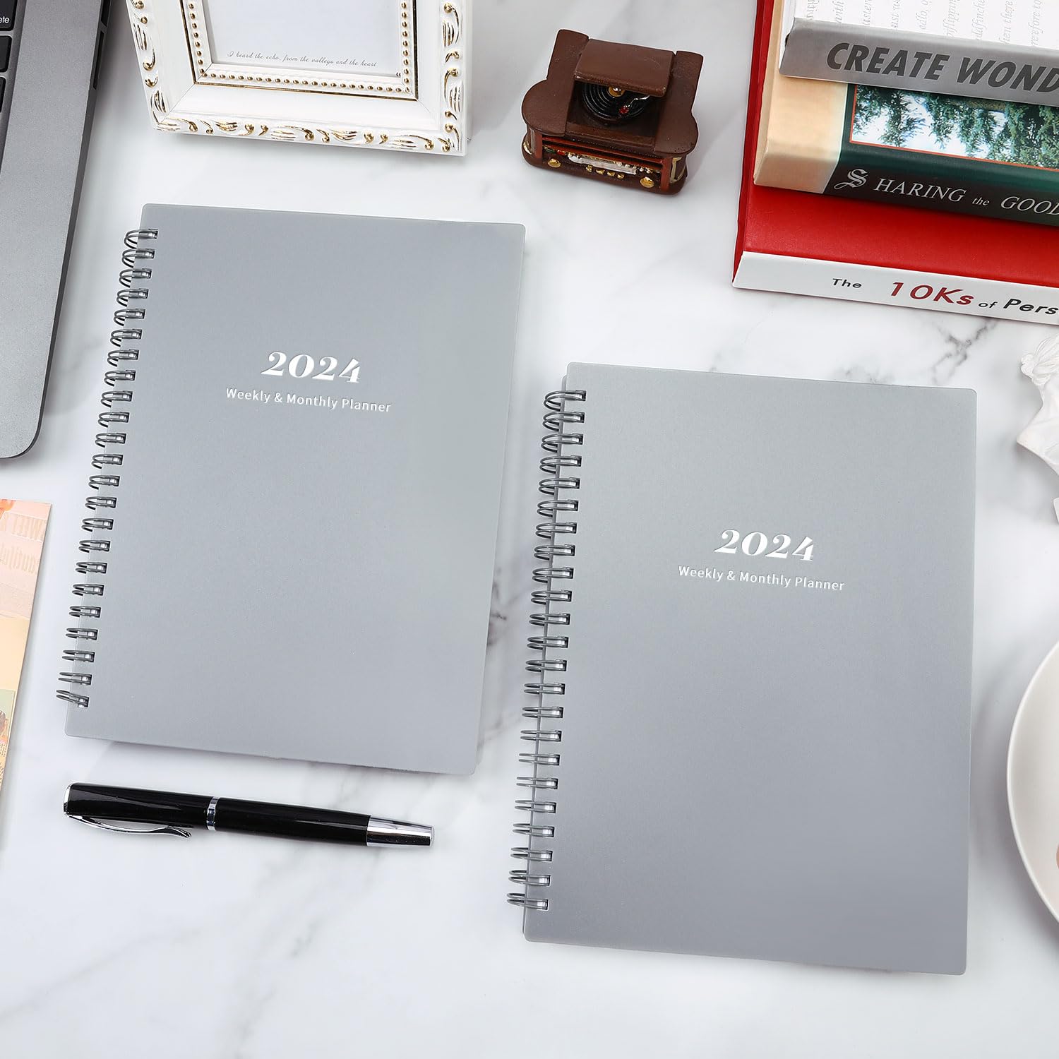 2024 Planner - Planner 2024 from January 2024 - December 2024, Planner with Weekly & Monthly Spreads, 6.25" x 8.3", 12 Monthly Tabs, Strong Twin-Wire Binding
