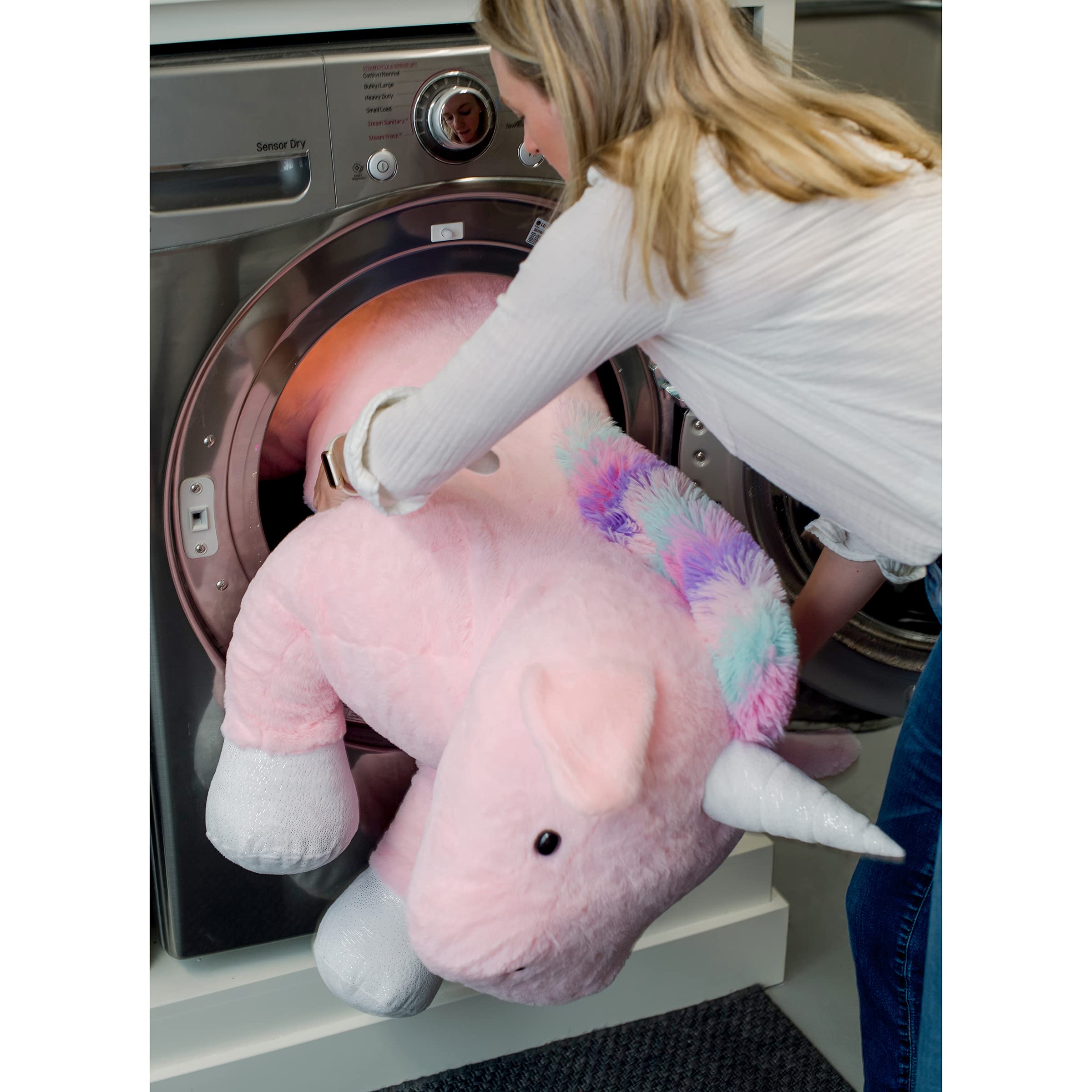 Animal Adventure | Sqoosh2Poof Giant, Cuddly, Ultra Soft Plush Stuffed Animal with Bonus Interactive Surprise - 44" Unicorn