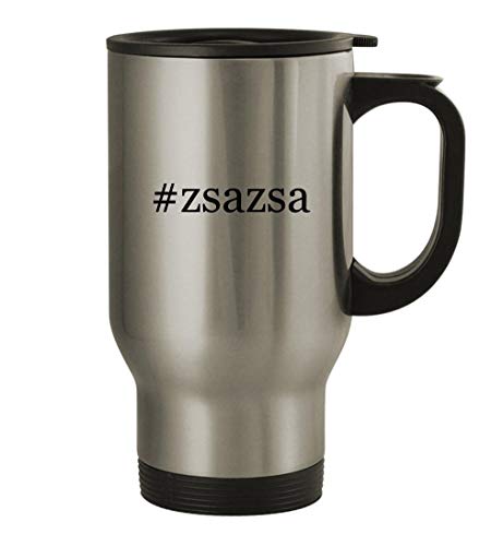 Knick Knack Gifts #zsazsa - 14oz Stainless Steel Hashtag Travel Coffee Mug, Silver