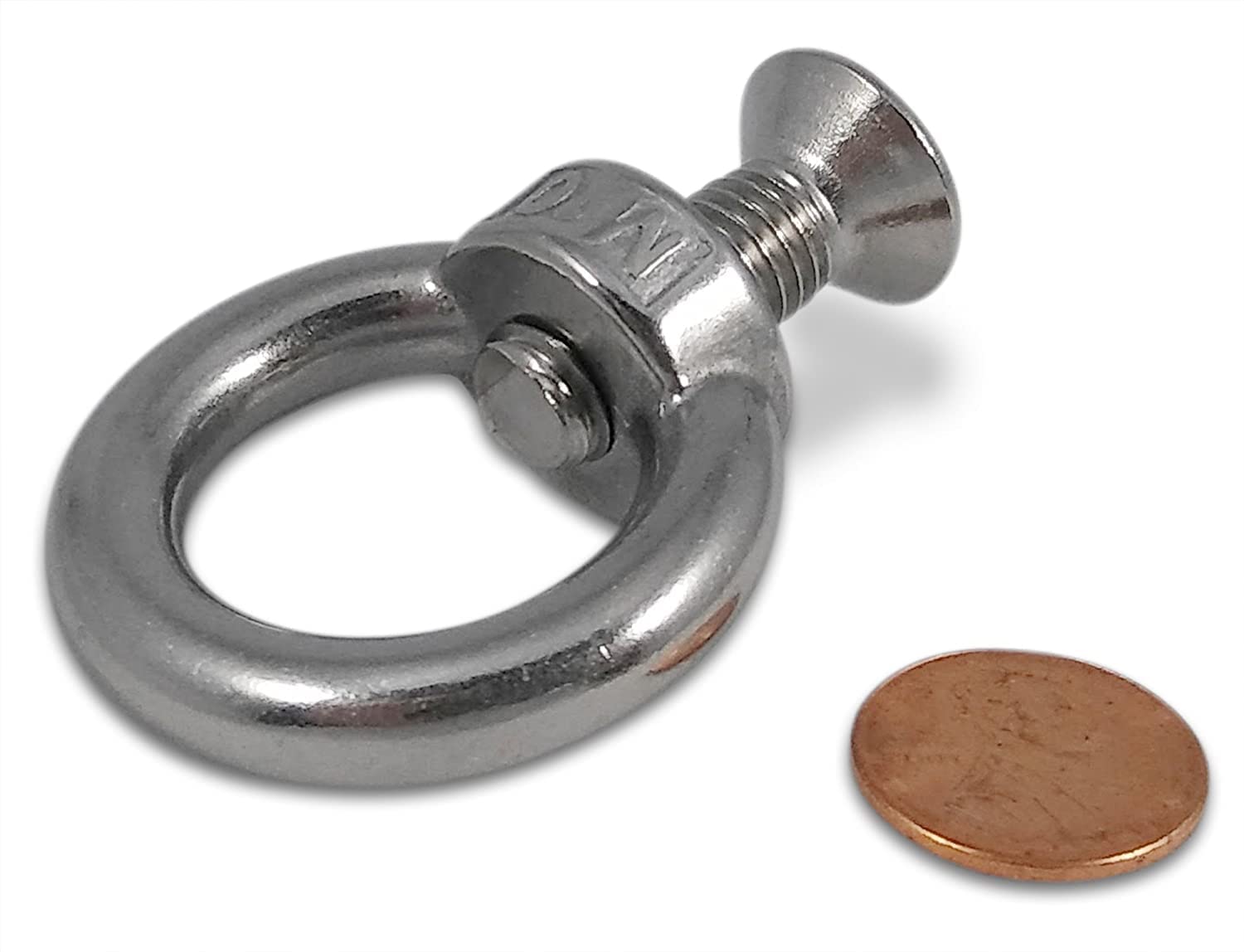 Brute Magnetics Eyebolt with Screw, M10 Stainless Steel Threaded Ring, Countersunk Screw Fishing Magnets Accessories, Heavy Duty Eyebolt for Magnet Fishing, Industrial Strength