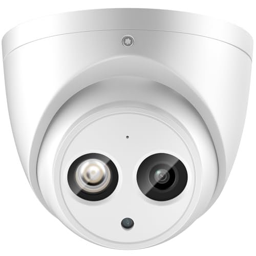 VALUCAM 6MP PoE IP Camera, 2.8mm Wide Angle, 164ft IR Night Vision, IVS Detection, Outdoor Turret Camera with Mic, Metal IP67 Weatherproof, H.265, WDR, 3D DNR, DMSS/SmartPss Lite