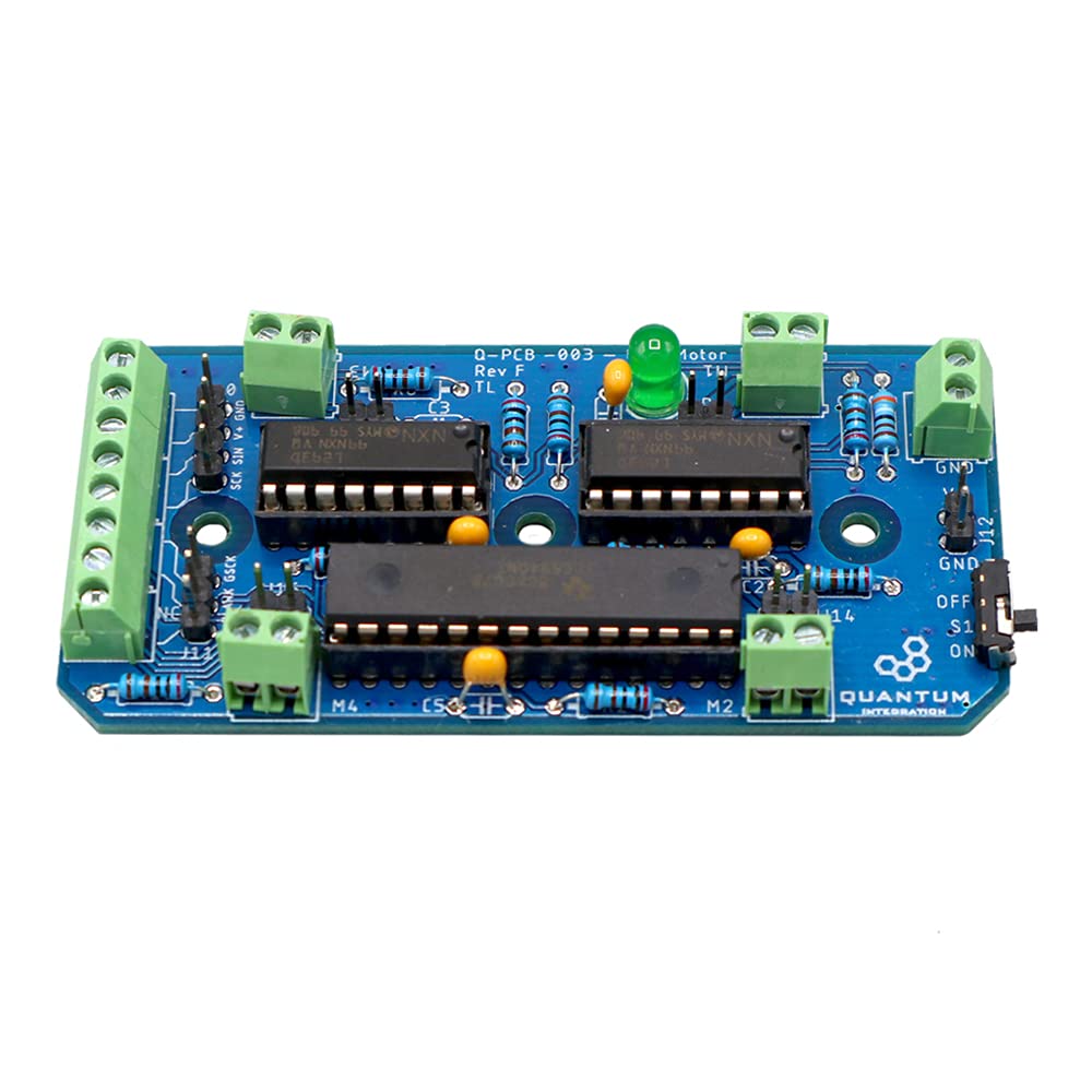 Quantum Four Motor Driver Soldering Projects DIY Electronics Kits with Online Documentation - Soldering Practice Kit for Learning Teaching, Compatible with Microcontrollers Like Arduino
