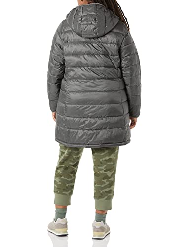 Amazon Essentials Women's Lightweight Water-Resistant Hooded Puffer Coat (Available in Plus Size), Charcoal Heather, XX-Large